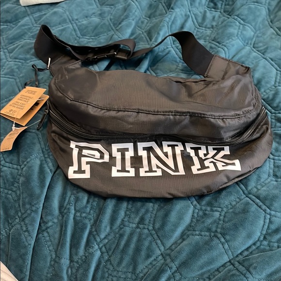 PINK Victoria's Secret | Bags | Pink Black Waist Bag Converts To ...